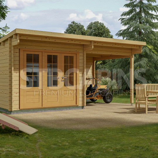 Cedar Log Cabin | Scott Sheds | 70mm | Office
