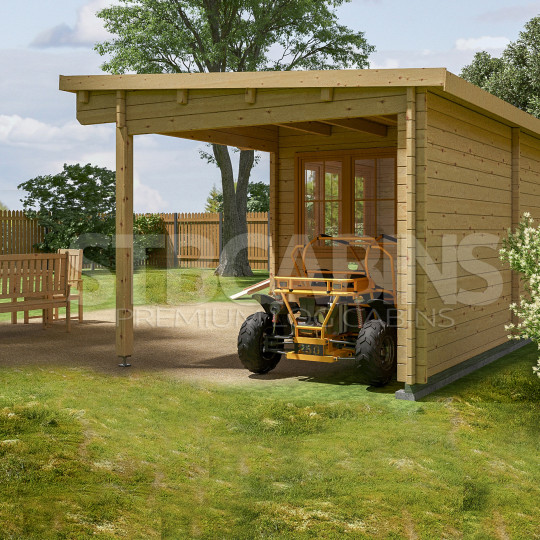 Cedar Log Cabin | Scott Sheds | 70mm | Office