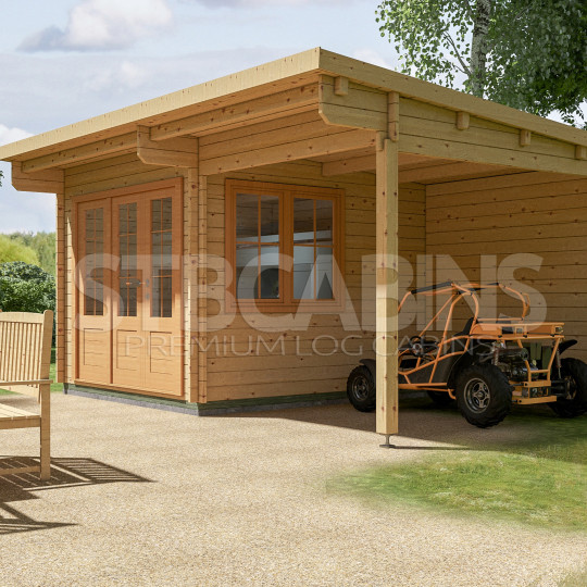 Cedar Log Cabin | Scott Sheds | 70mm | Office