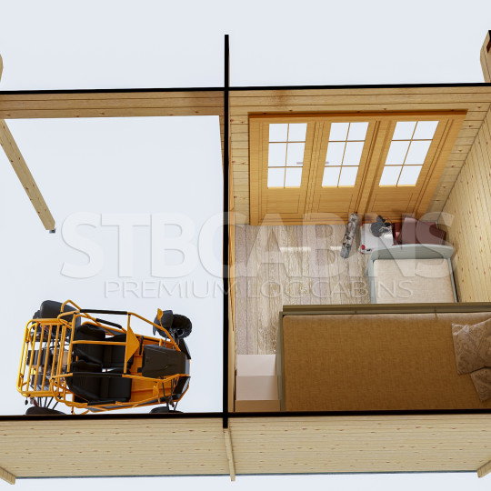 Cedar Log Cabin | Scott Sheds | 70mm | Office